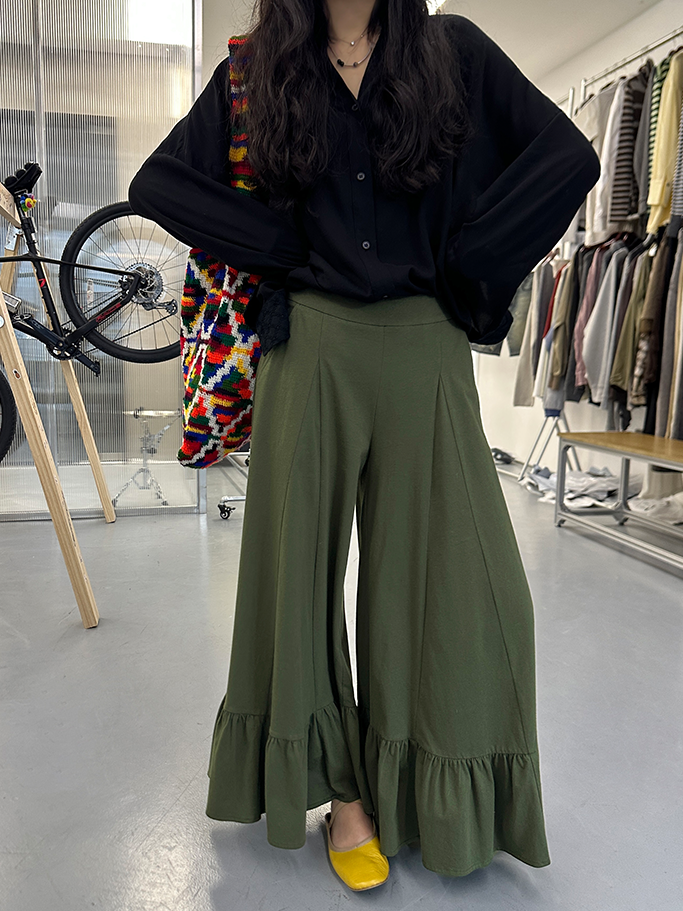 Frilled Wide-Leg Pants_BDHL7258 – HELROUS